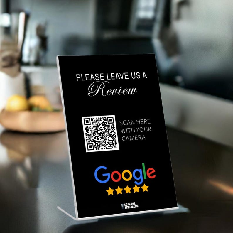 Please Leave Us A Review Google QR Code on A Stand (black) - Etsy