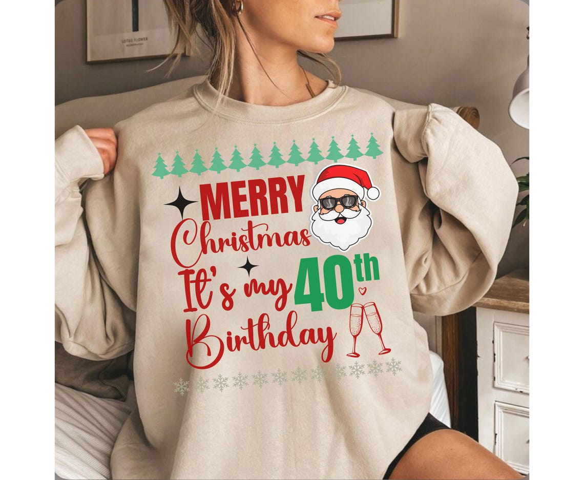 Merry Christmas Its My 40th Birthday Festive Birthmas 40 Gifts for Men ...