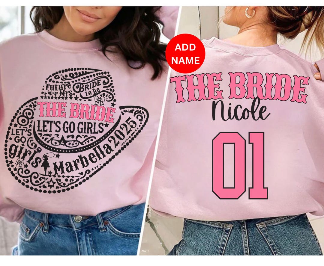 Custom Western Themed Bachelorette Shirt Personalized Cowgirl Hen Party ...