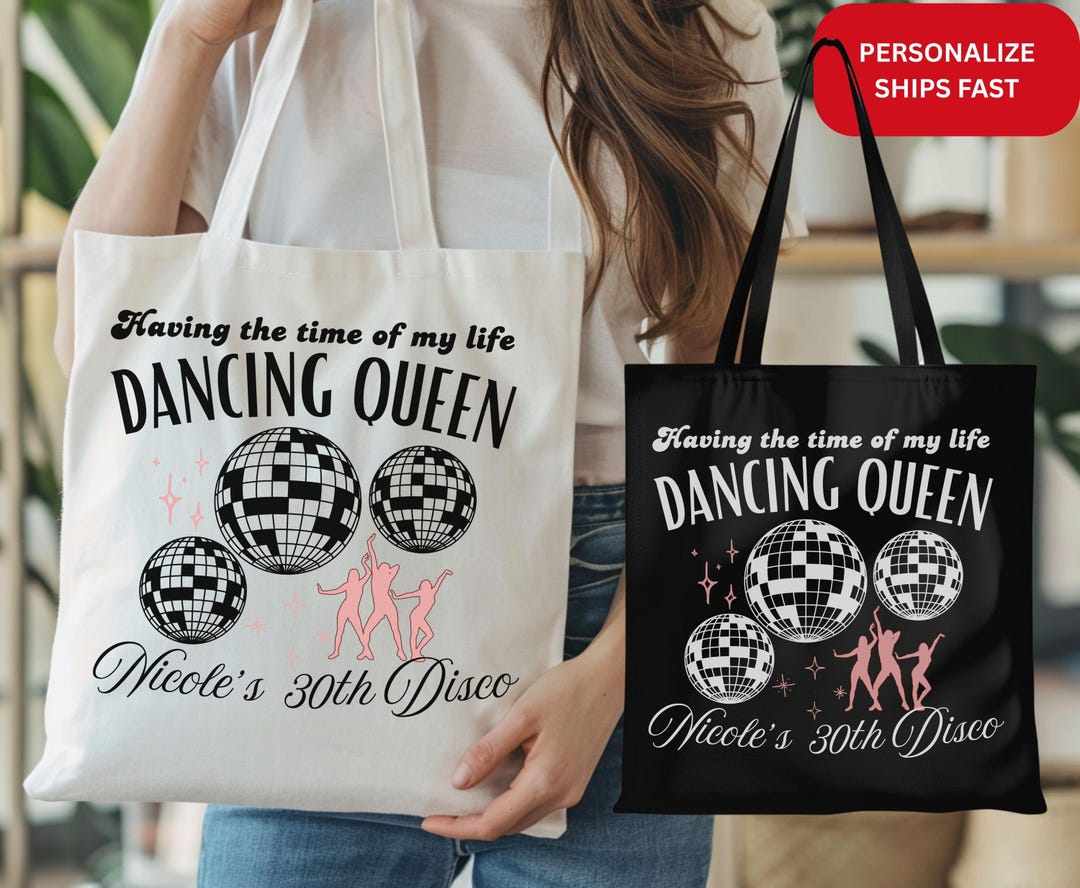 Personalized 30th 40th Birthday Disco Tote Bags Mugs – Cute 40th Disco ...