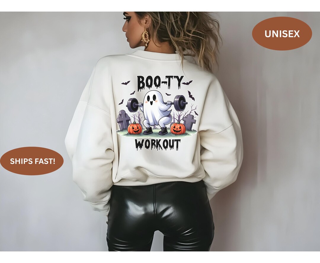 Funny Gym Halloween Shirts Booty Workout - Ghost Halloween T Shirt ...