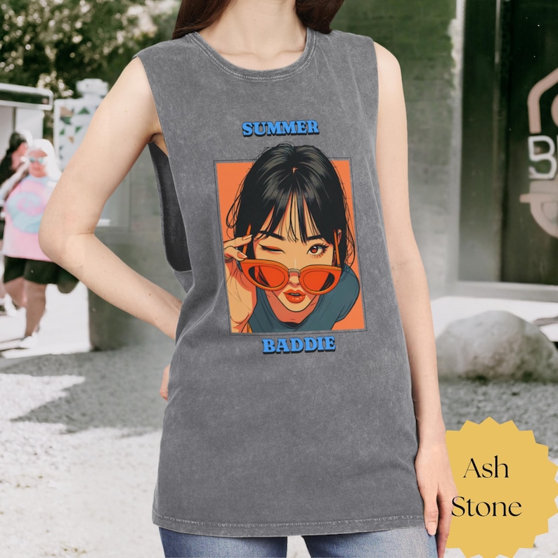 Summer Baddie Anime Muscle Tank • Breathable Gym & Beach Tank • Flirty ...