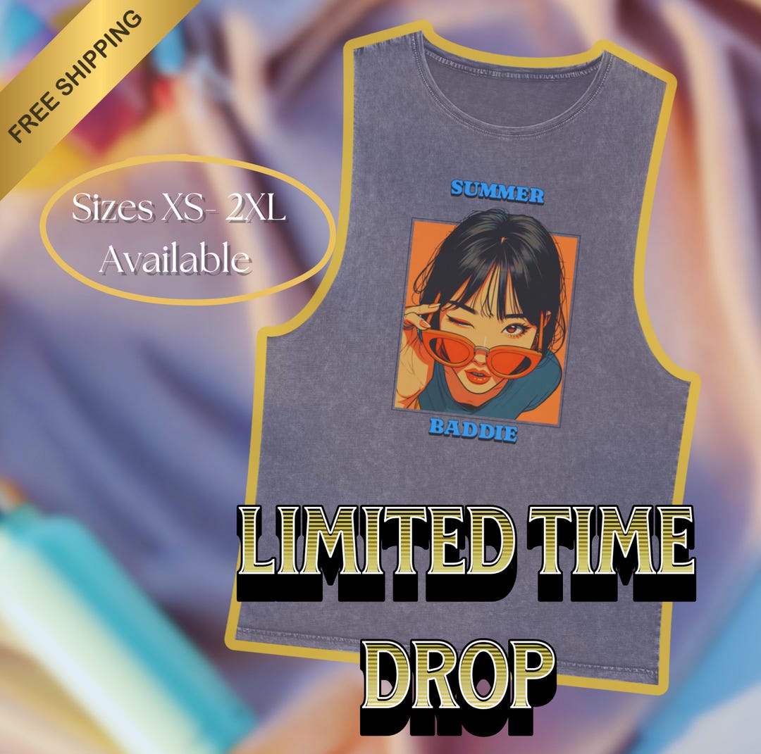 Summer Baddie Anime Muscle Tank • Breathable Gym & Beach Tank • Flirty ...
