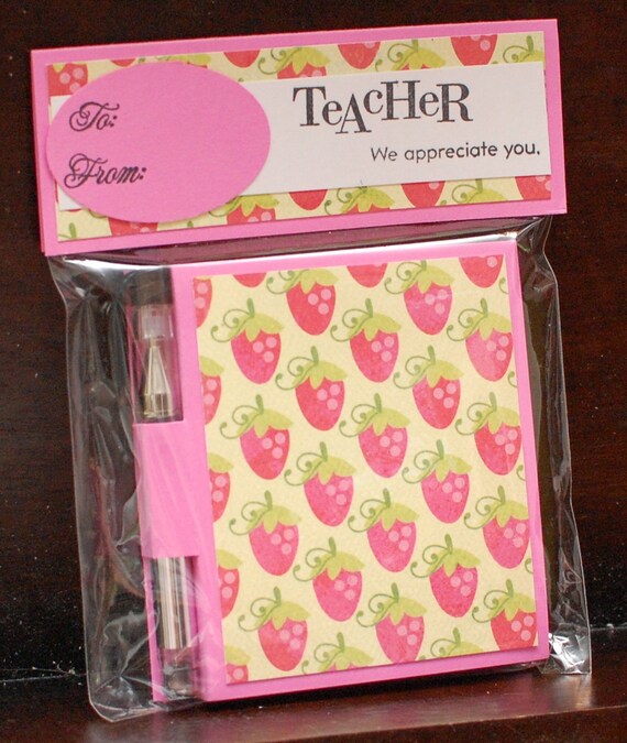 Items similar to Teacher Post-It Note Holder w/ Mini Pen on Etsy
