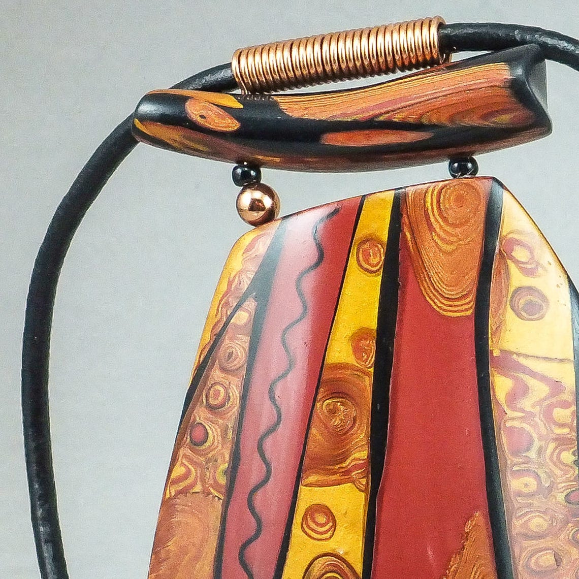 Handcrafted Necklace Black Gold Copper Asian Inlay Choker - Etsy