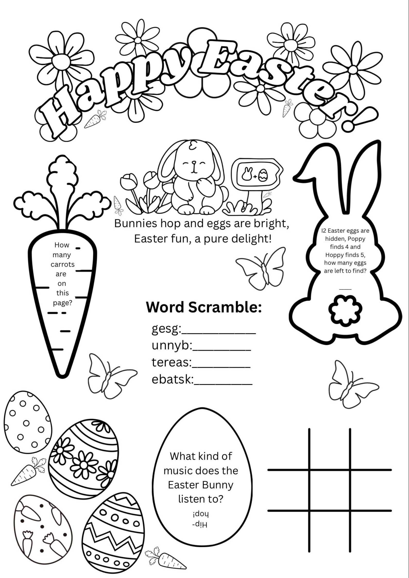 Easter Activity Page | Easter Printable for Kids | Easter Coloring Page ...
