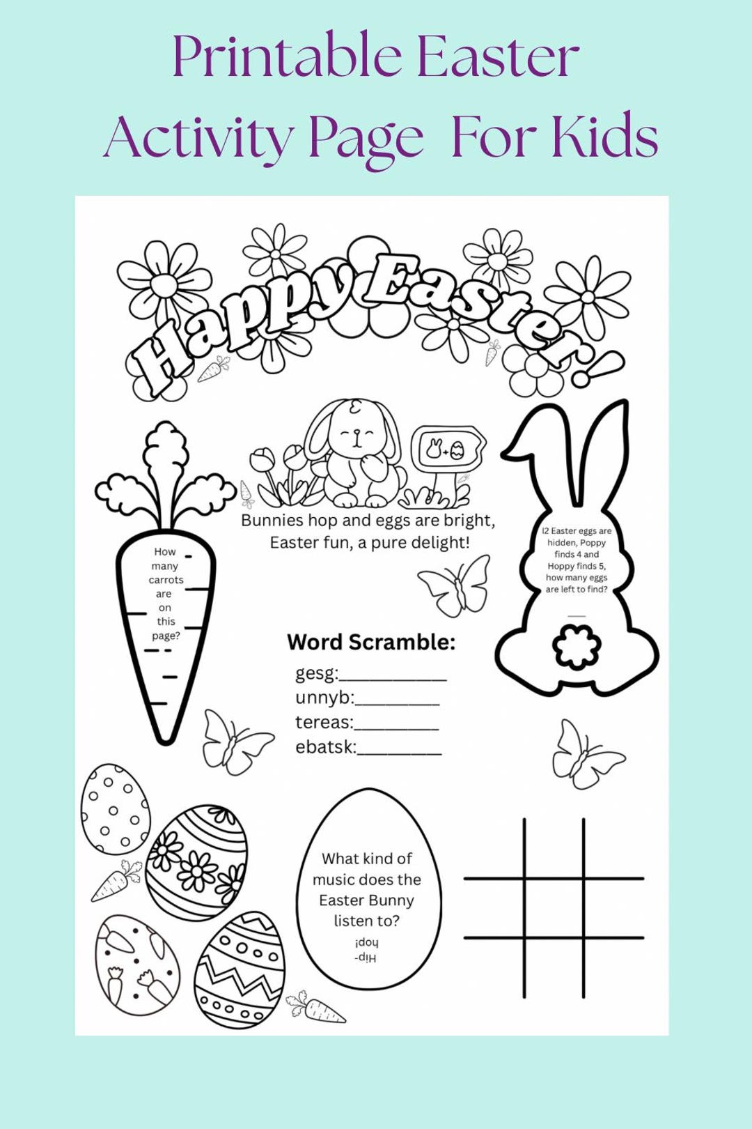 Easter Activity Page | Easter Printable for Kids | Easter Coloring Page ...