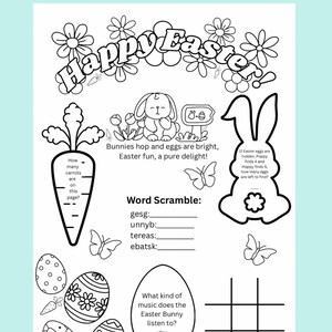Easter Activity Page | Easter Printable for Kids | Easter Coloring Page ...