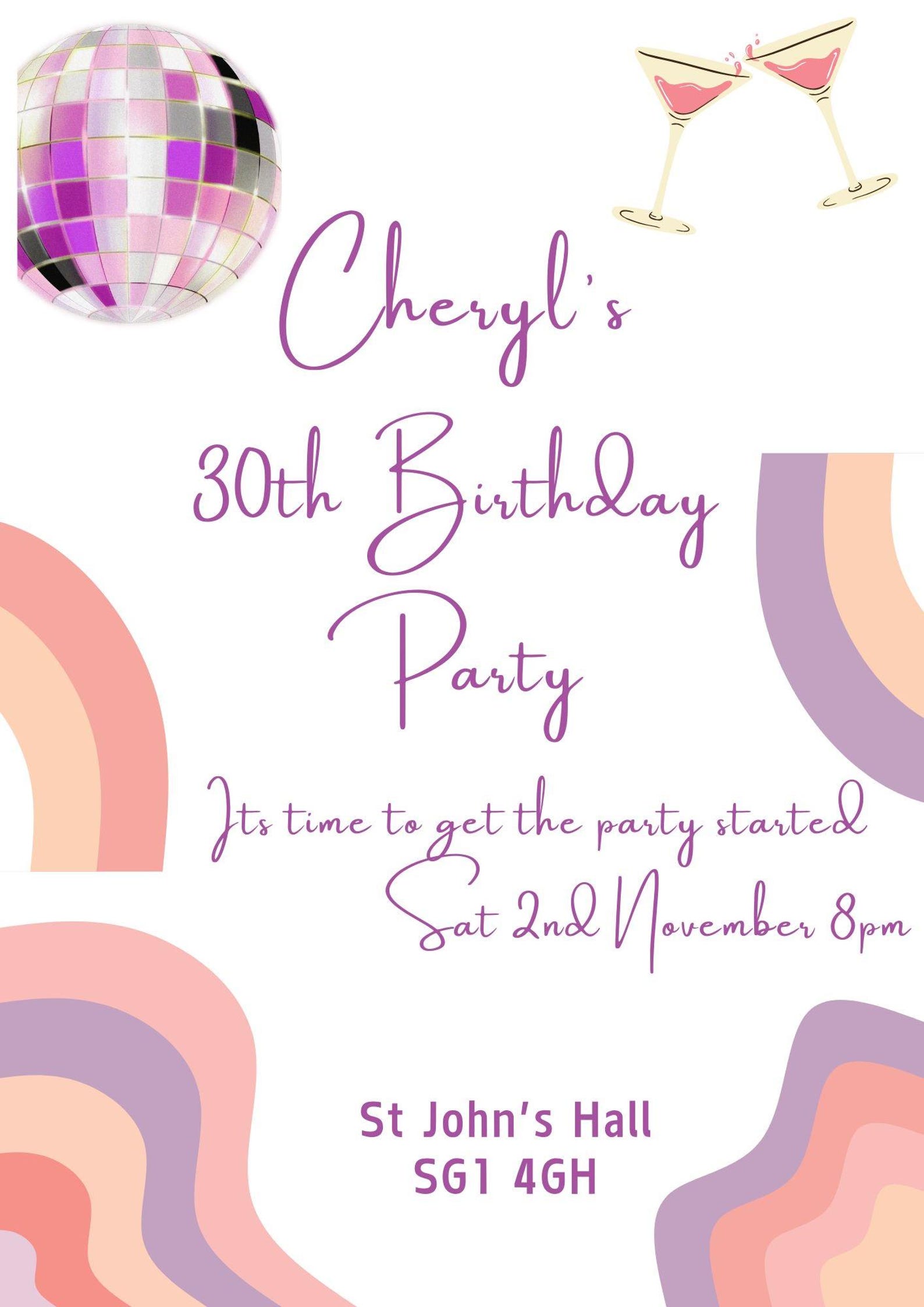Editable 30th Birthday Invite Template - Etsy