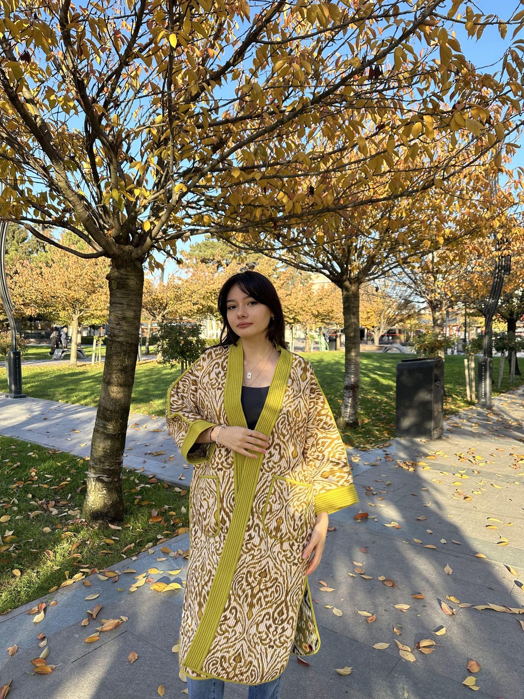 Uzbek Handmade Quilted Chapan Coat Warm Ethnic Robe, Unisex Free Size ...