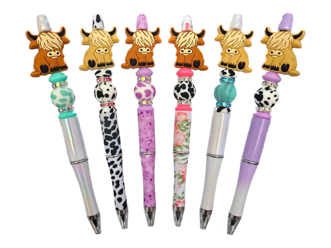 Highland Cow Pen | Highland Cow Beaded Pen | Highland Cow | Silicone ...
