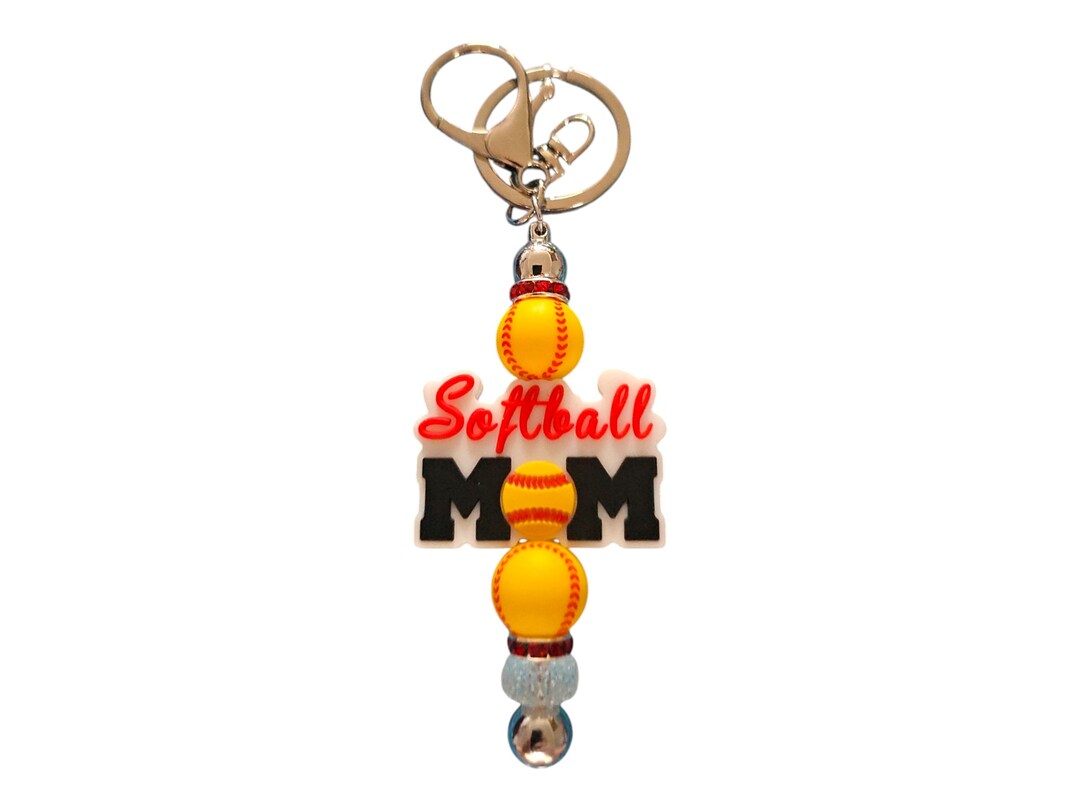 Softball Mom Keychain | Softball Mom | Softball Mom Keyring | Bogg Bag ...