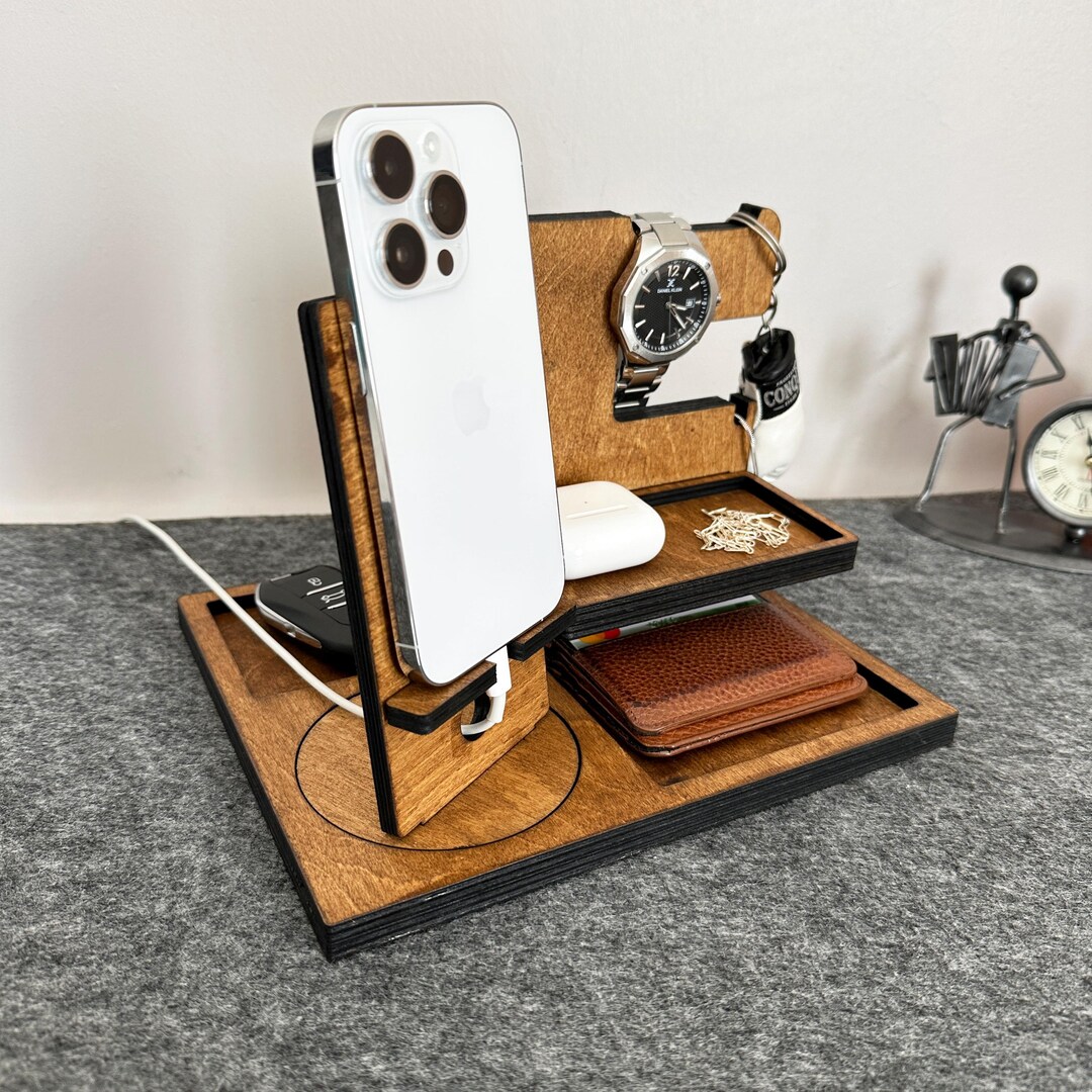 Personalized Wood Docking Station-custom Charging Station-stuff ...