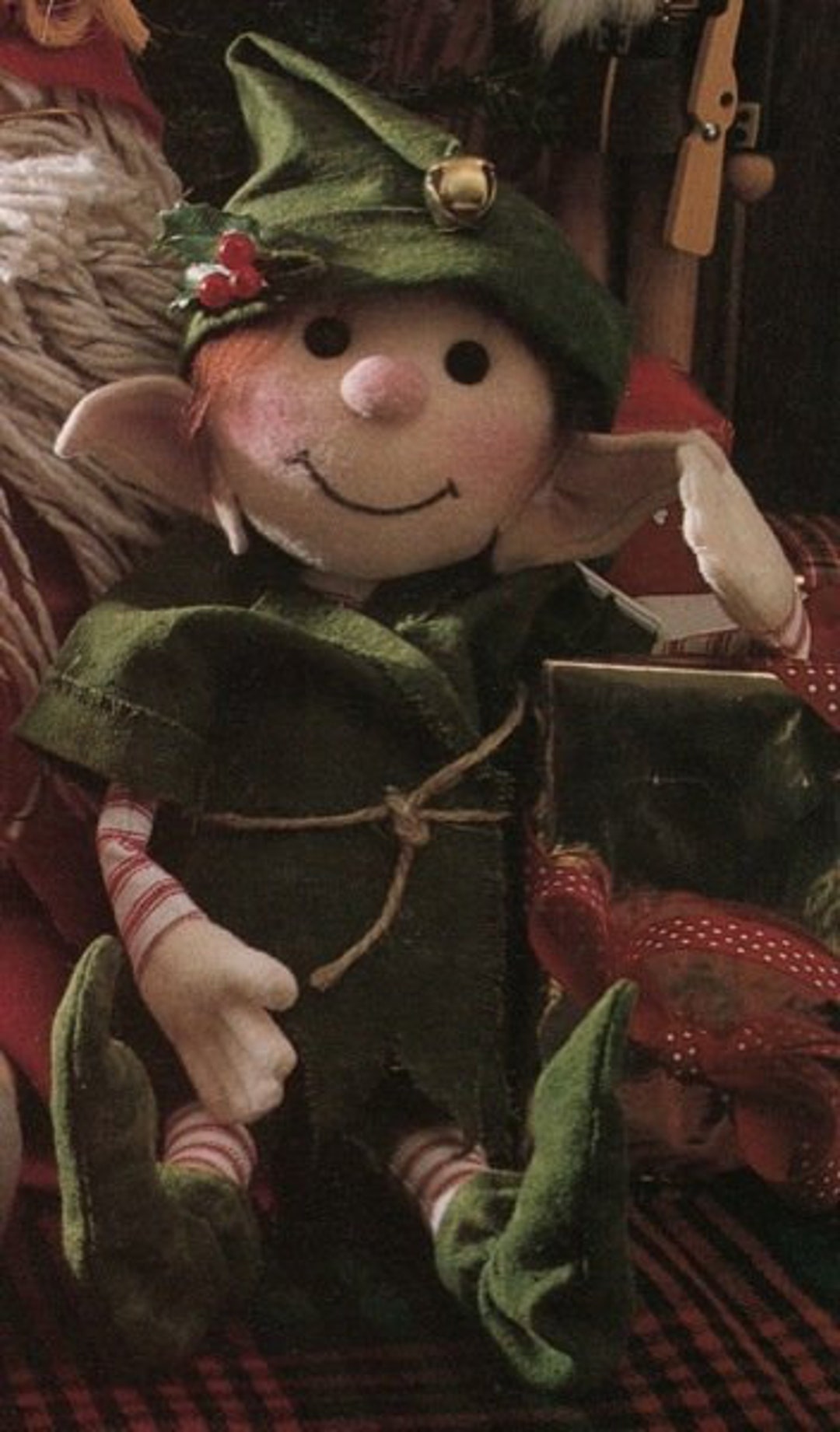 Christmas ELF DOLL Sewing Pattern~wool Felt Fabric Make 15" Elves Dolls ...