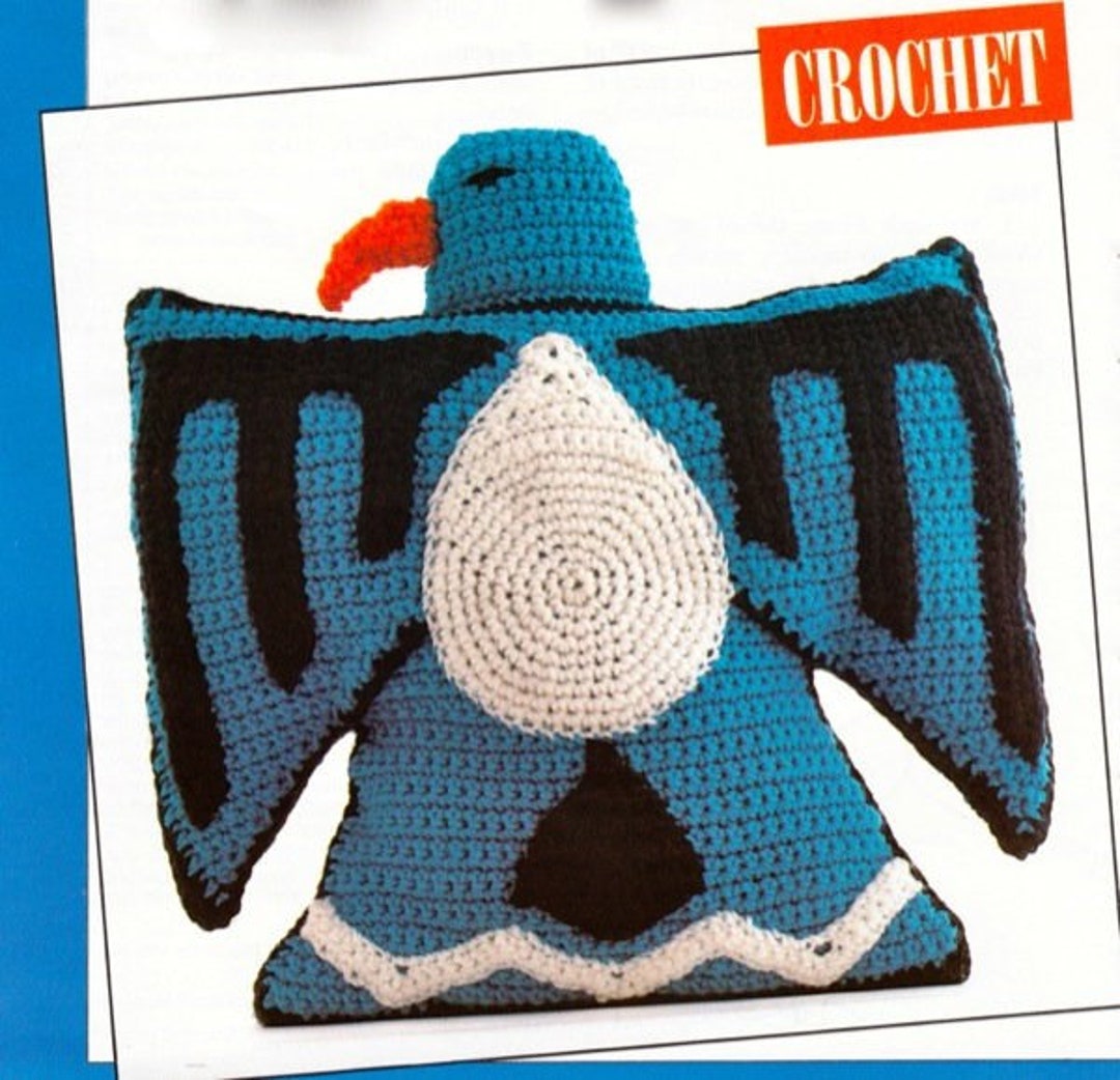 THUNDERBIRD PILLOW Sewing or Crochet Pattern Quick and Easy Vintage PDF ...