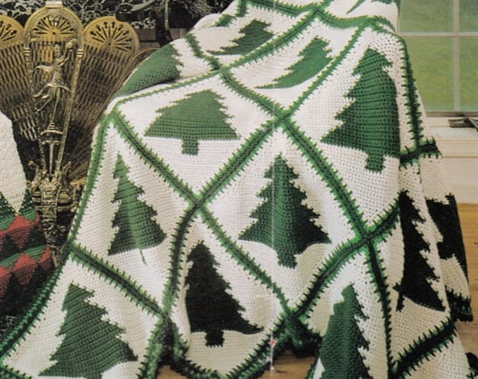 Quick & Easy Christmas Tree Afghanthrow Blanket CROCHET PATTERN Make ...