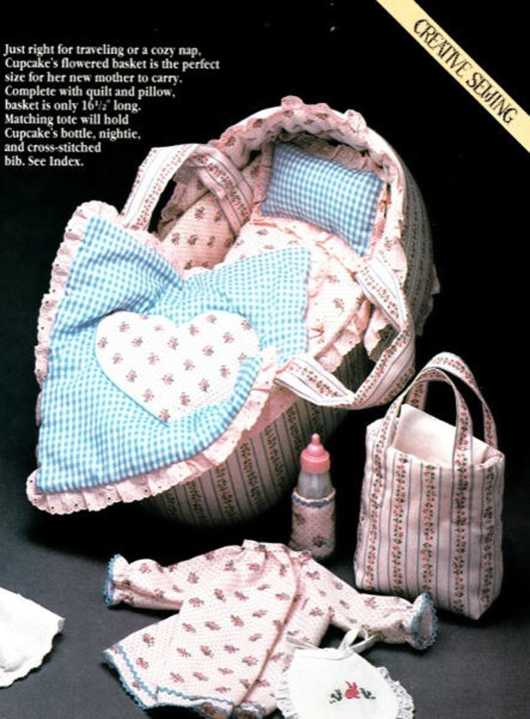 14" Baby Doll SEWING PATTERN Doll & 4 Outfits~bassinet~blanket~pillow ...
