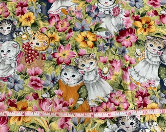 Kitty Cucumber Fabric - Etsy