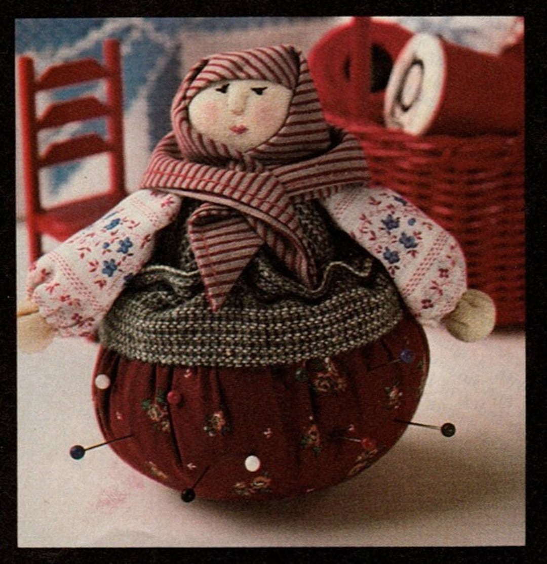Quick Easy PEASANT DOLL PINCUSHION Sewing Instructions/pattern Make Pin ...