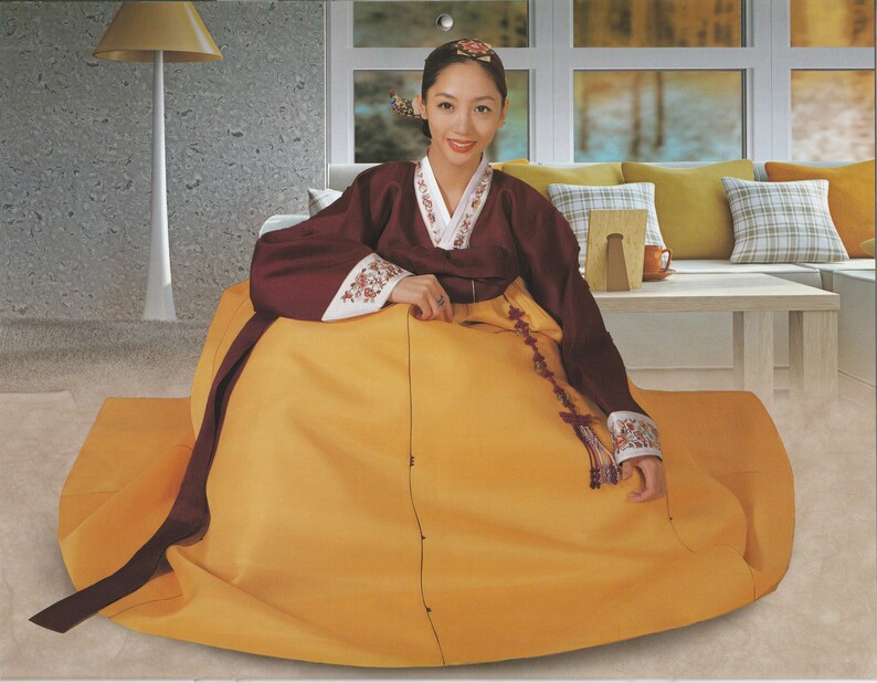 Ethnic Retro Girl Oriental Korean Asia Long Woman Traditional Ethnic ...