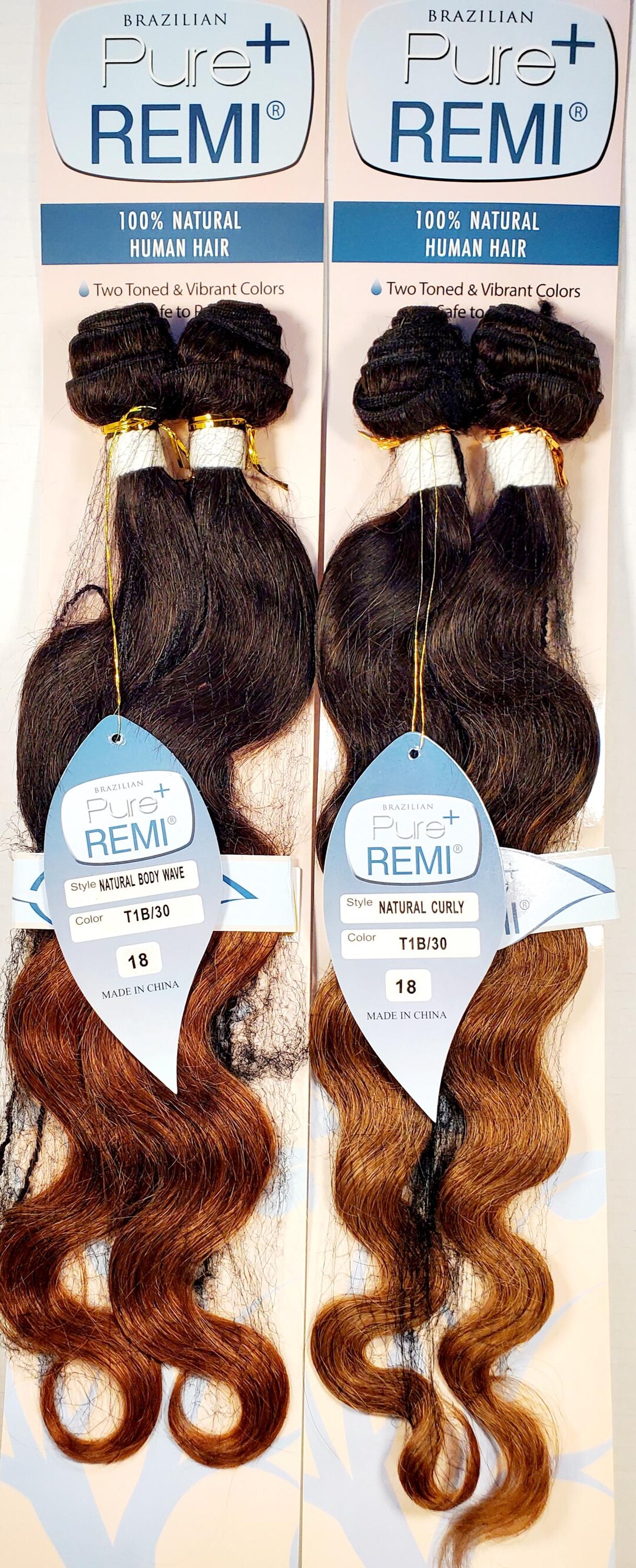 2 Packs 100% Human Hair 18" Weaving Hair Brazilian Pure Remi Natural ...