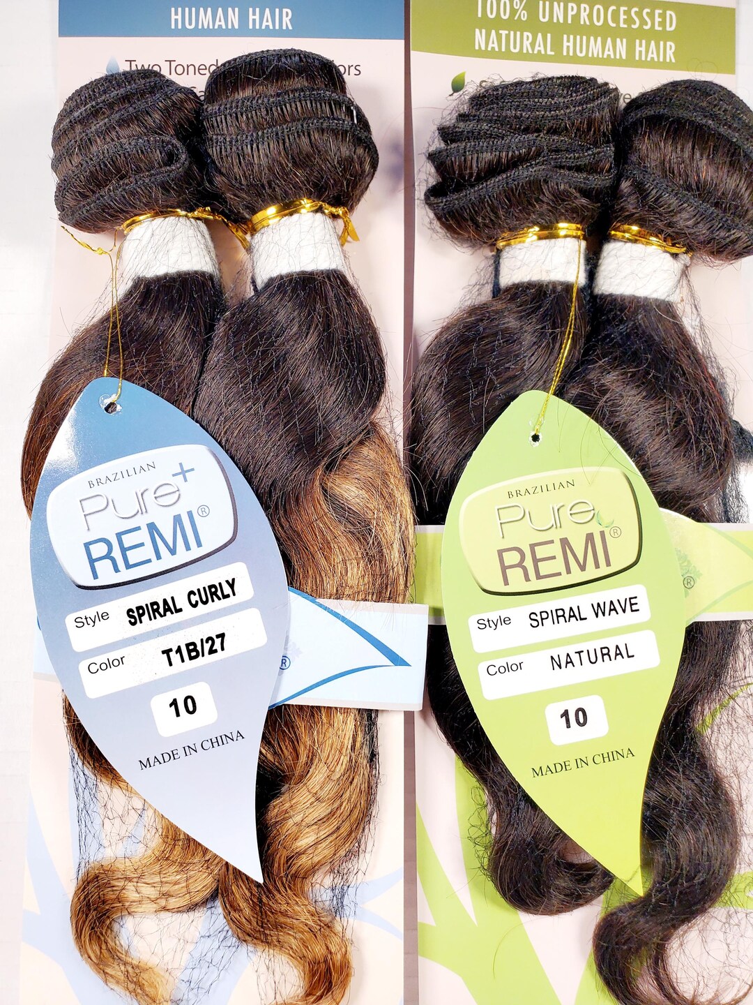 2 Packs 100% Human Hair 10 Inch Weaving Hair Brazilian Pure Remi Spiral ...