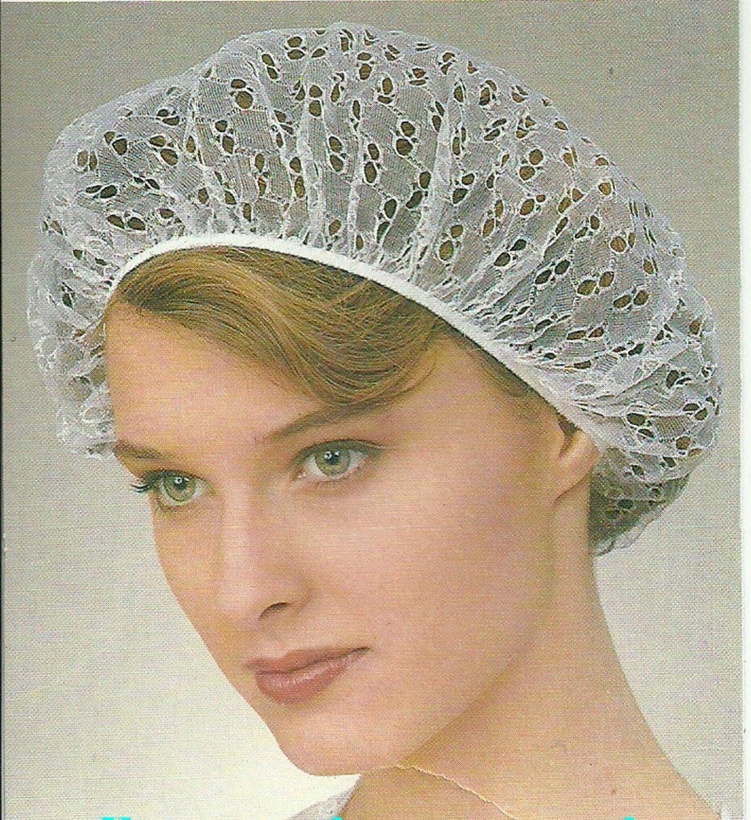 Buy 1 Get 1 Free White Blue Cool Wave Bouffant Size Eyelet Slumber Cap ...