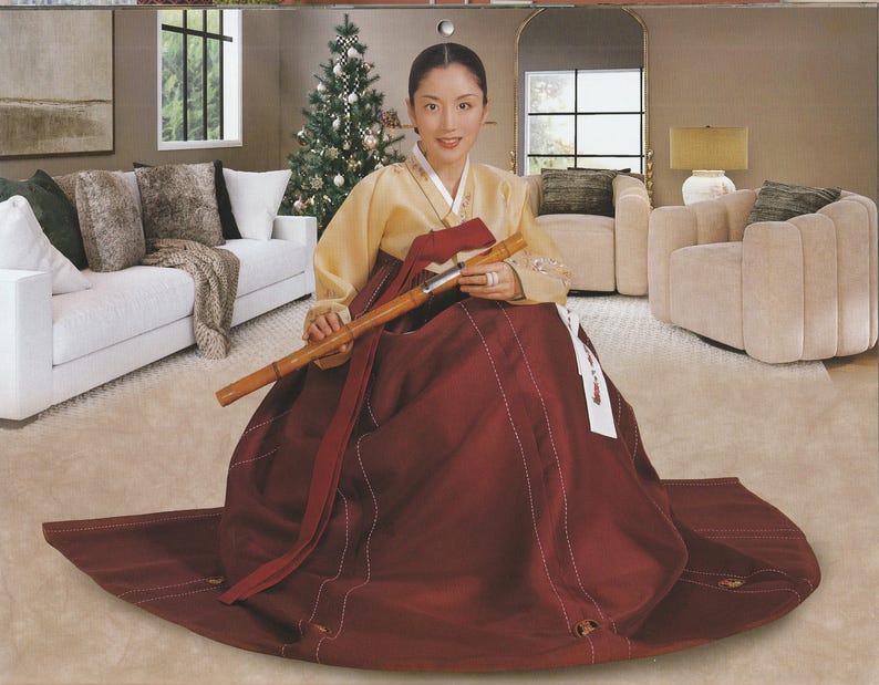 Ethnic Retro Girl Oriental Korean Asia Long Woman Traditional Ethnic ...