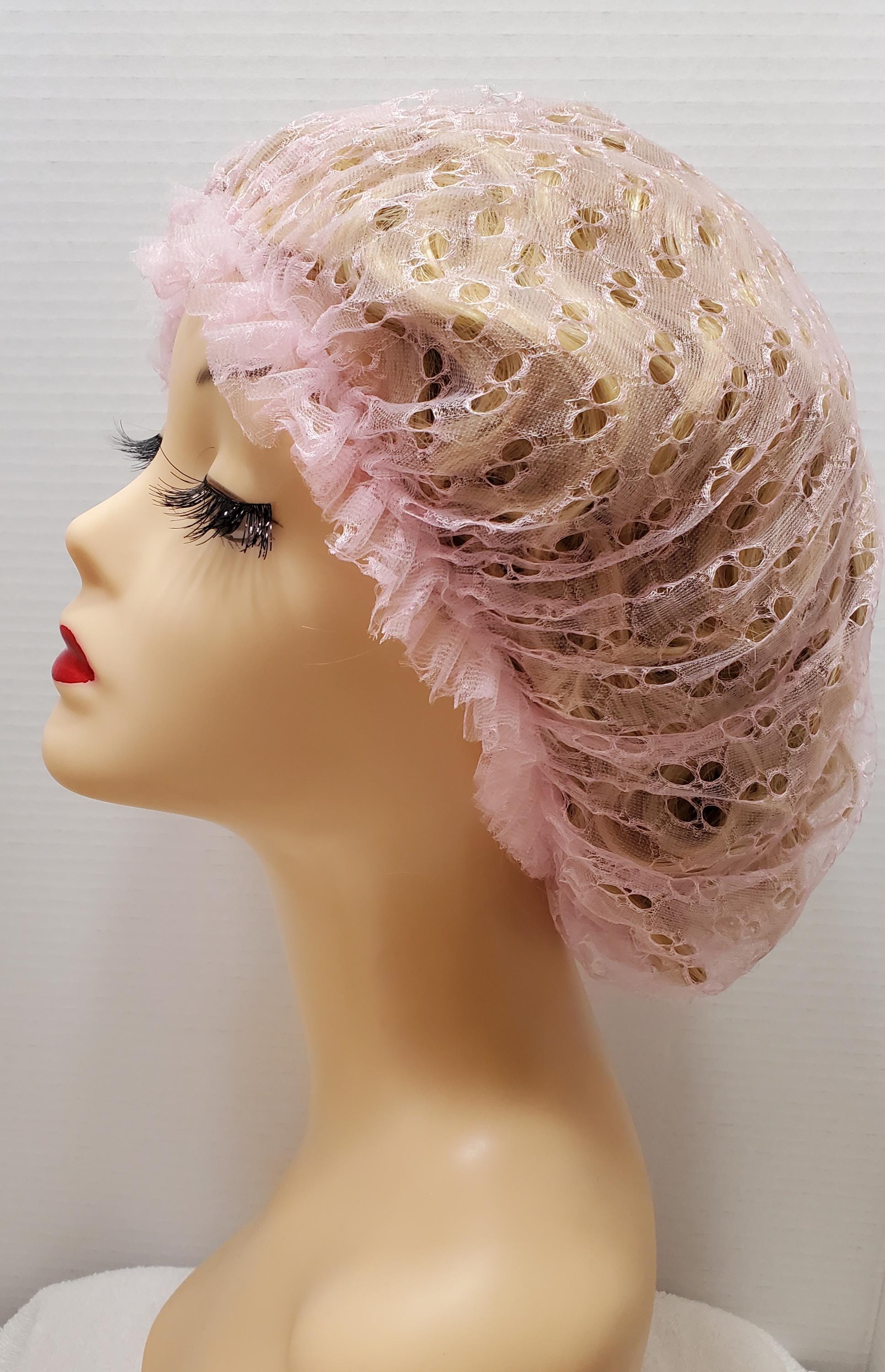 Buy 1 Get 1 Free White Blue Cool Wave Bouffant Size Eyelet Slumber Cap ...