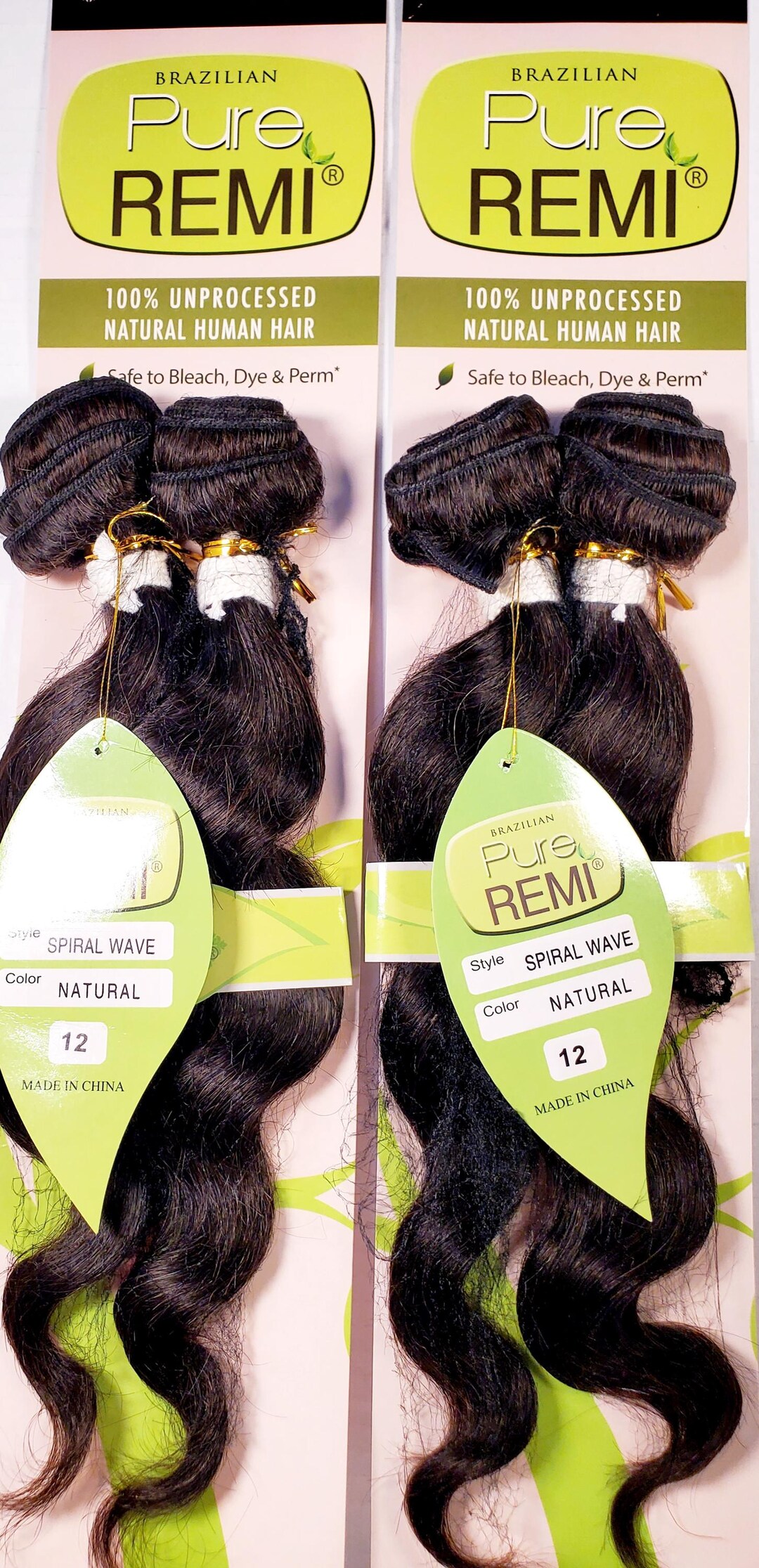 2 Packs 100% Human Hair 12 Inch Weaving Hair Brazilian Pure Remi Spiral ...