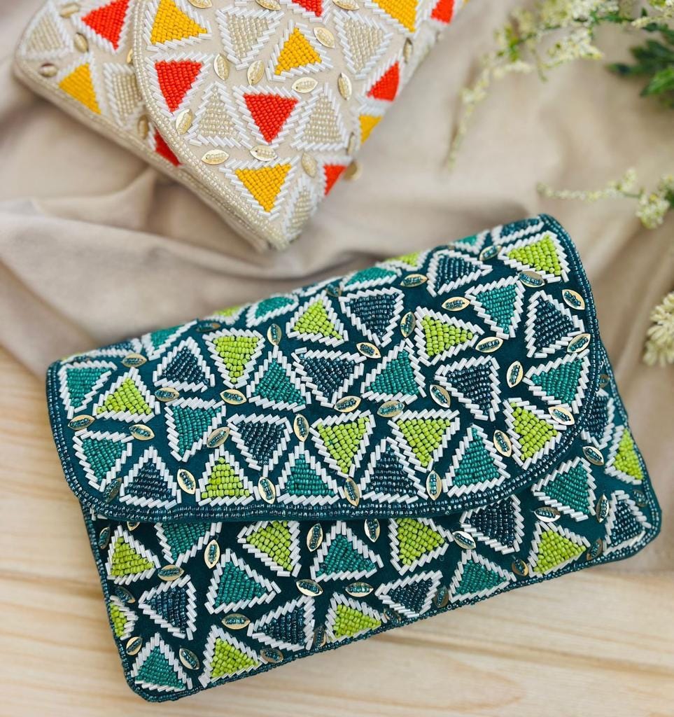 Triangle Flap Clutch: Chic Silk Handbag for Parties - Etsy