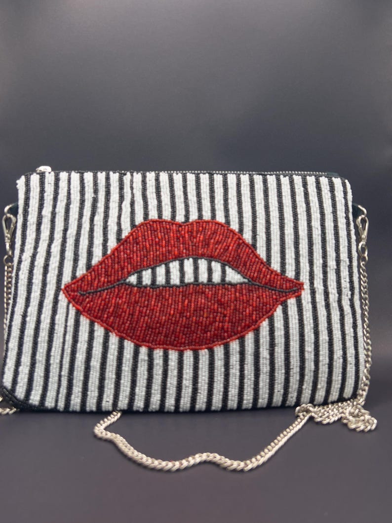 Black and White Striped Purse - Elegant Accessory for Day or Night ...