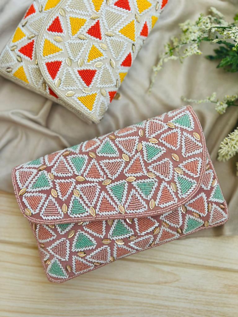 Triangle Flap Clutch: Chic Silk Handbag for Parties - Etsy