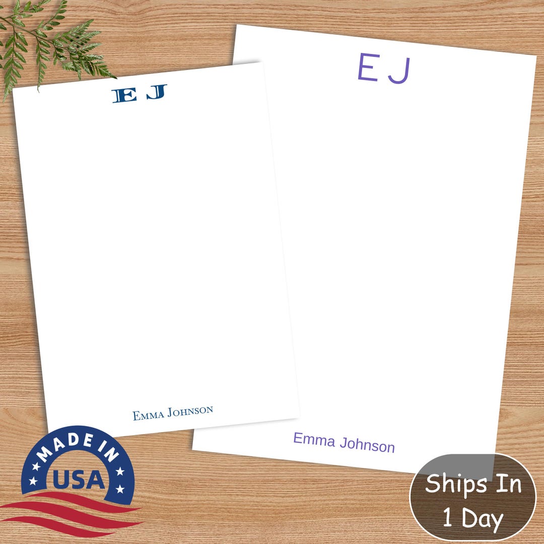 Personalized Minimalist Notepad -elegant Initials Design for Desk, Work ...