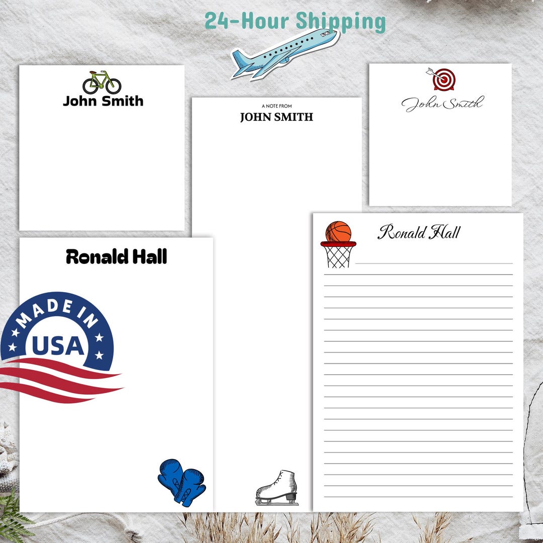Personalized Sports Notepad | Custom Athletic Stationery | Unique Gift ...