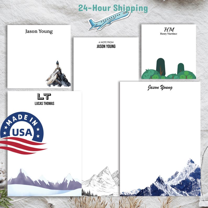 Personalized Mountain Notepad: Custom Stationery, Nature Lover Gift - Etsy