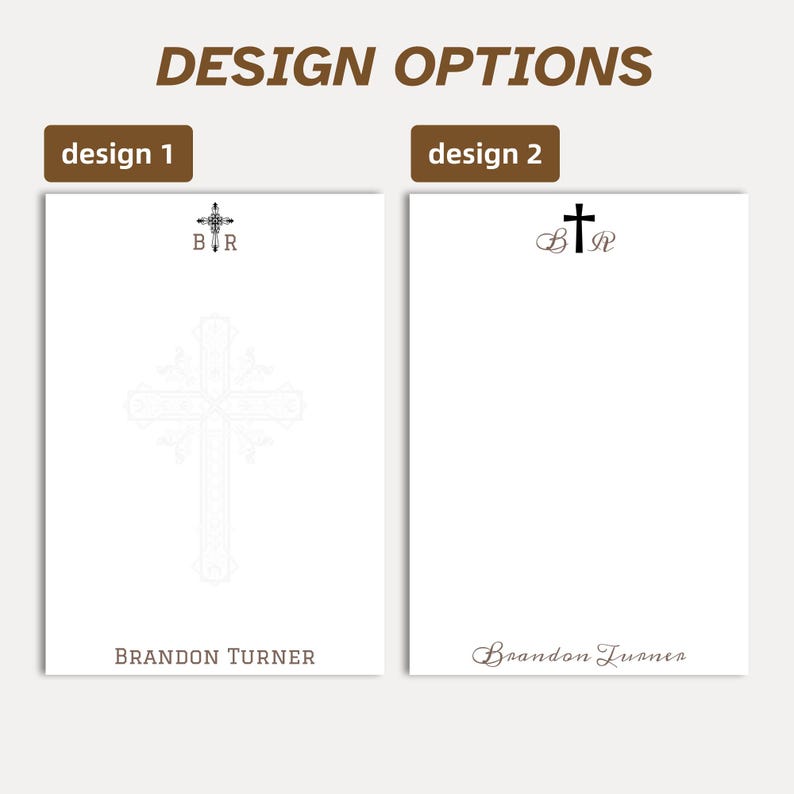 Personalized Christian Themed Notepad - Elegant Cross Design With ...