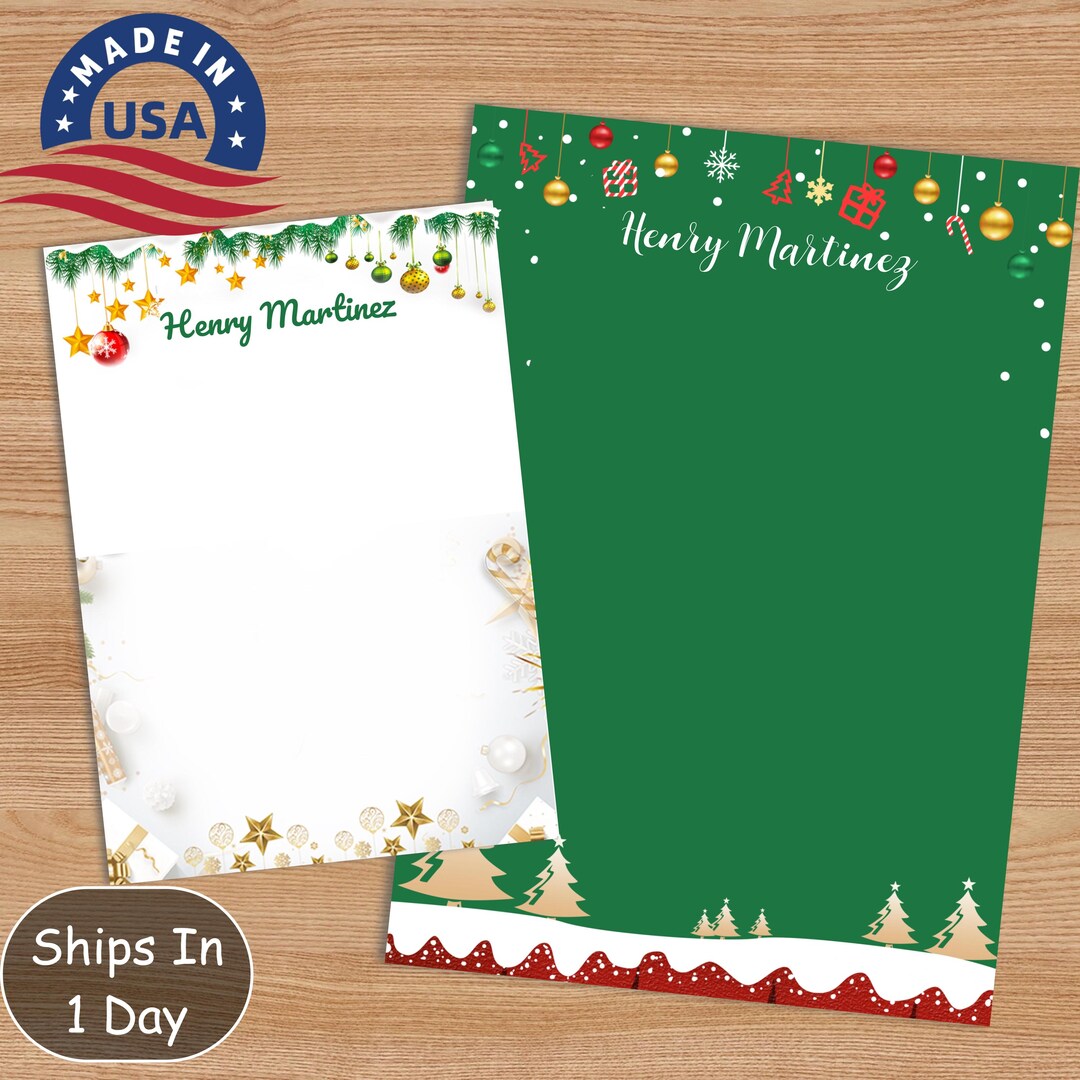 Personalized Christmas Notepad - Festive Designs With Custom Name ...