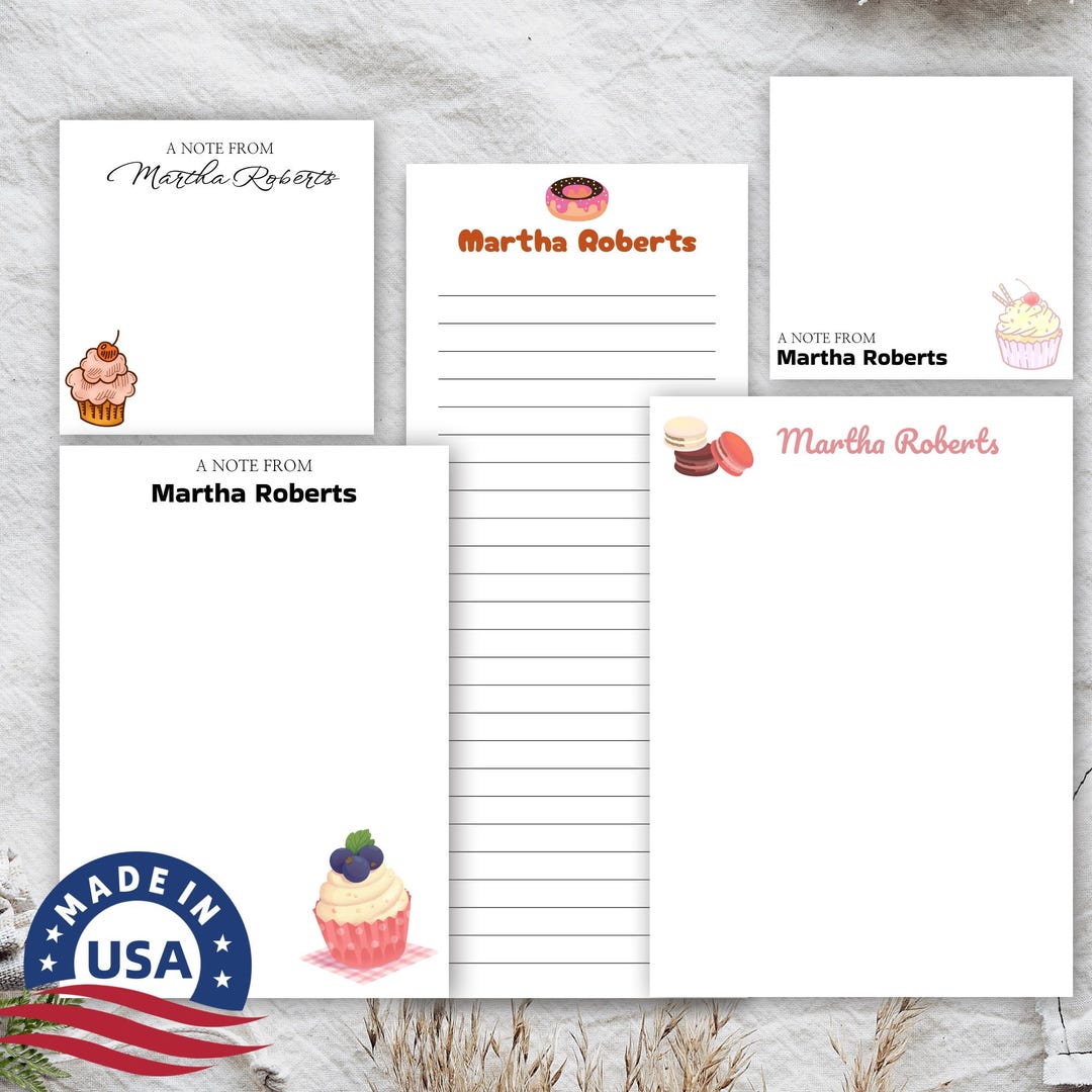 Personalized Notepad - Cupcake Notepad - Personalized Notepads for Kids ...