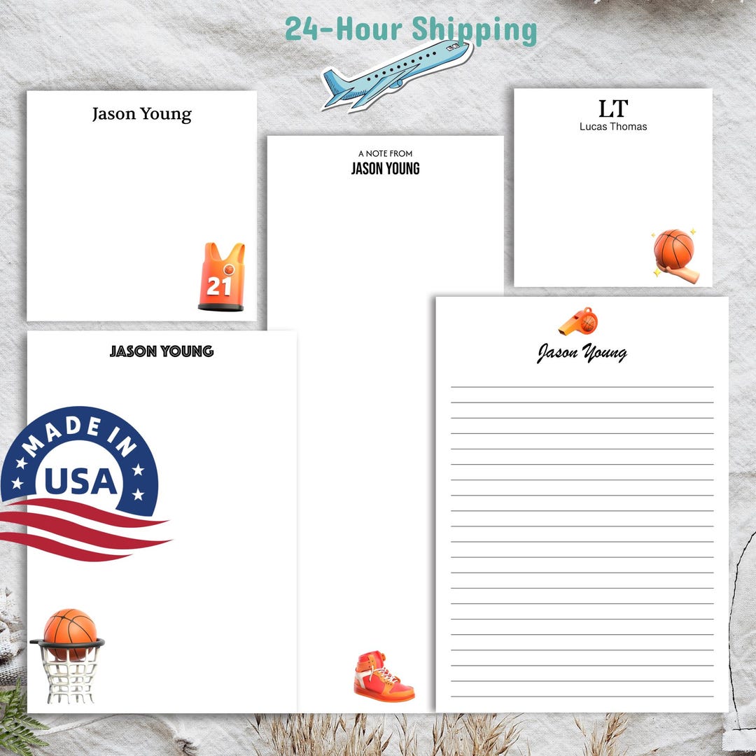 Personalized Basketball Notepad: Custom Sports Stationery - Etsy