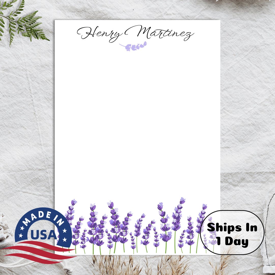 Personalized Lavender Notepads With Initials Name, Gift for Her, Purple ...