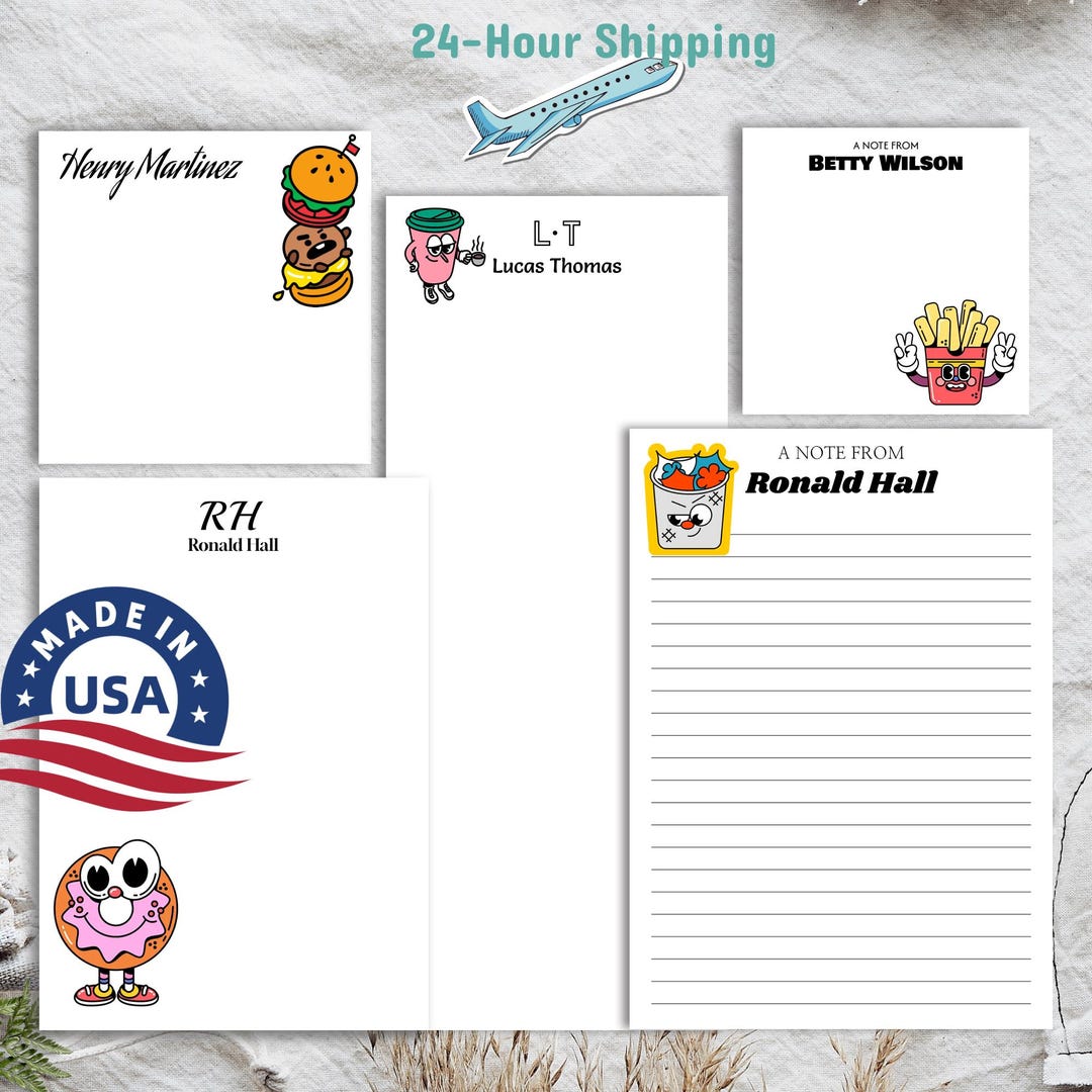 Personalized Fast Food Notepad: Custom Stationery, USA Made - Etsy