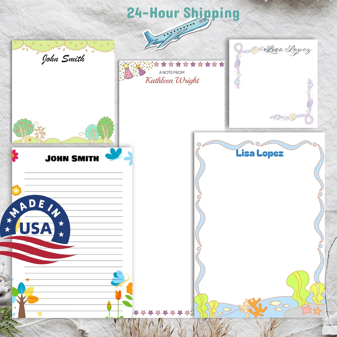 Personalized Kids Notepad: Custom Cartoon Stationery Gift - Etsy