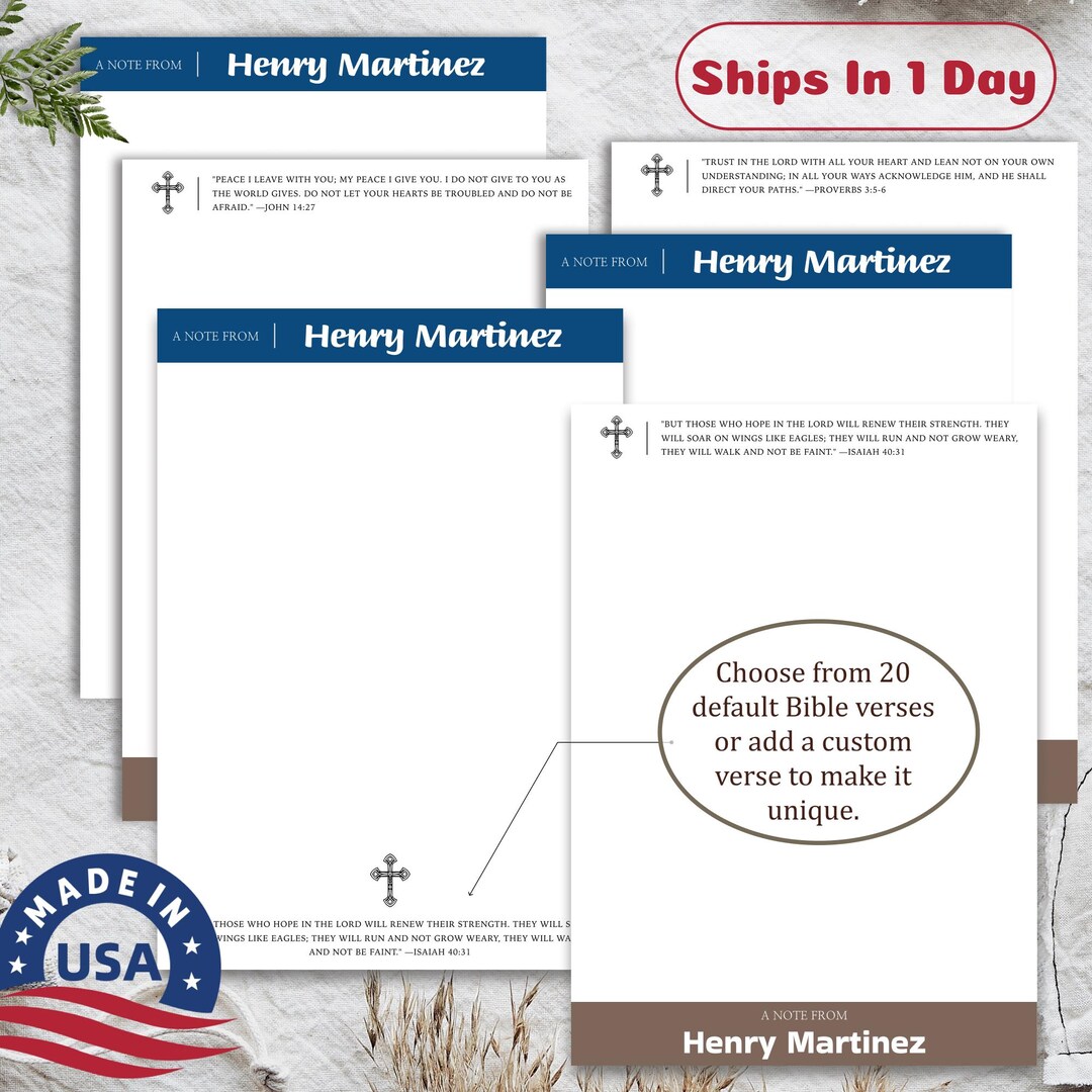Personalized A Note From Notepad With Bible Verse, Custom Name and ...