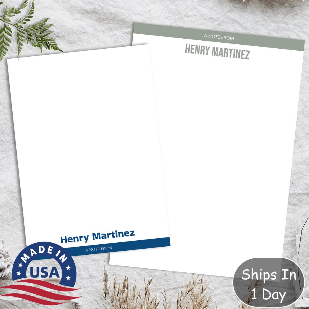 Personalized 'A Note From' Notepad: Elegant Custom Memo Pad - Etsy