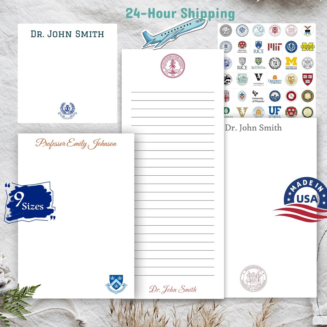 Personalized University Notepad | Custom School Emblem & Logo Notepad ...