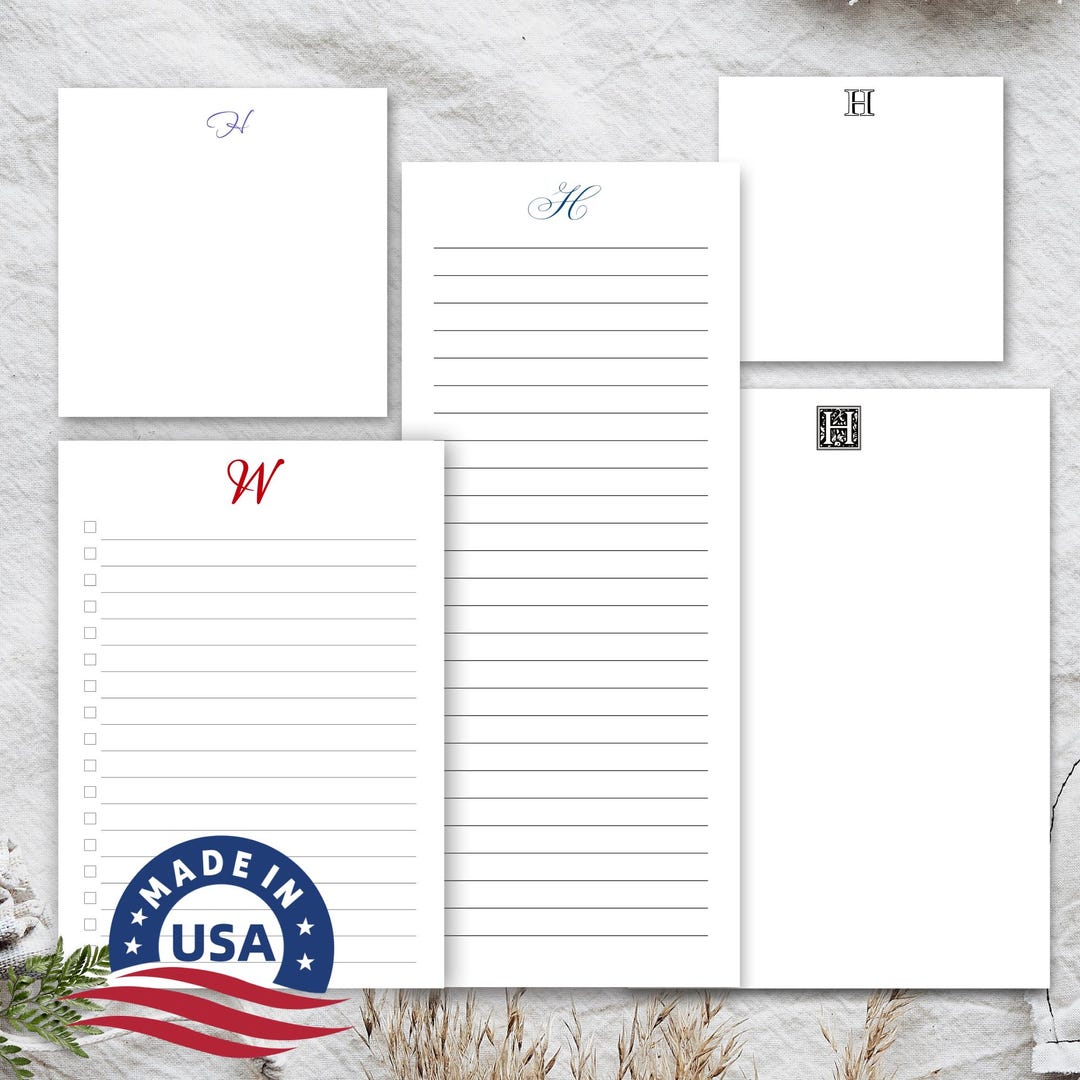 Personalized Monogram Notepad: Custom Initial To-do List, Made in USA ...