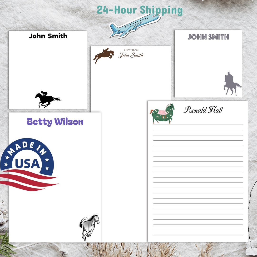 Personalized Equestrian Notepad | Equestrian Stationery | Horseback ...