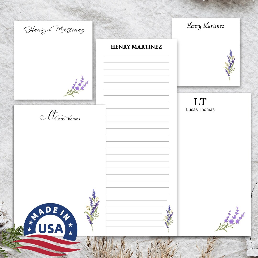 Personalized Lavender Notepad: Custom Floral Gratitude Journal Gift - Etsy