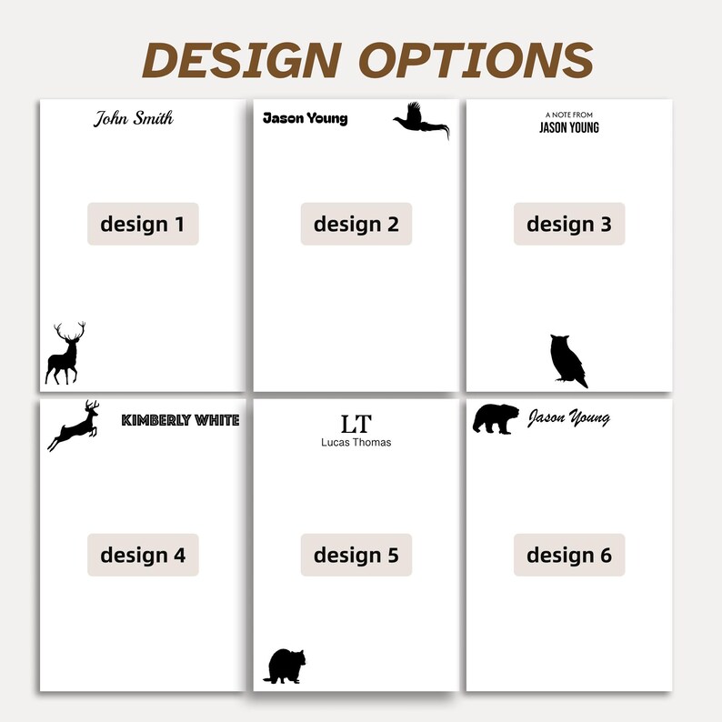Personalized Animal Silhouette Notepad | Woodland Animal Notepad ...